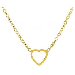 Adelia&acute;s Kette mit Anh&auml;nger ADELIA&acute;S "Damen Edelstahl Ankerkette Halskette mit Anh&auml;nger Herz", gold (gold, herz), Halsketten, Damen, unbekannt, Edelstahl