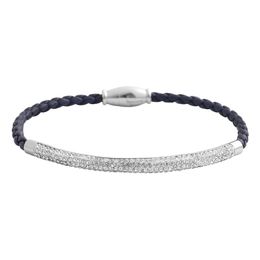Adelia&acute;s Armreif ADELIA&acute;S "Damen Armband &ndash; Armreif aus Leder mit Strass Steinchen 19 cm", blau, Armb&auml;nder, Damen, 19cm, Leder, Armreif, Sch&ouml;ne Geschenkidee zum Jubil&auml;um