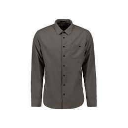 Langarmhemd NO EXCESS "NO EXCESS Cordhemd Shirt Solid Fine Herringbone", Herren, Gr. L, Normalgr&ouml;&szlig;en, schwarz clay, 100% Baumwolle, regular fit, Hemden