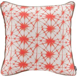 HOCK Dekokissen H.O.C.K. "Badu Batik Saphire Outdoor", orange (orange, gemustert), B:50cm H:10cm L:50cm, Polyacryl (dralon), Dekokissen_Sitzkissen_Kissenh&uuml;llen, mit Keder, Kissenh&uuml;lle mit F&uuml;llung, 1 St&uuml;ck