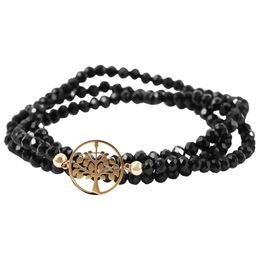 Adelia&acute;s Gliederarmband ADELIA&acute;S "Damen Armband &ndash; Kugelarmband Lebensbaum aus Edelstahl 17 cm", schwarz, Armb&auml;nder, Damen, 17cm, Edelstahl, Gliederarmband, Perfekt zum Verschenken an besondere Menschen