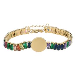 Adelia&acute;s Armband ADELIA&acute;S "Damen Armband aus Edelstahl mit Zirkonia 16,5 cm", bunt (gold), Armb&auml;nder, Damen, 16cm, Edelstahl, Armband, Perfekt als Geschenk f&uuml;r besondere Menschen