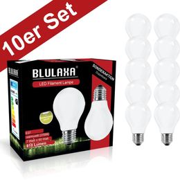 Blulaxa LED-Filament "Retro Multi", Energieeffizienz: E (A-G), wei&szlig;, L:10,6cm &Oslash;:6cm, Leuchtmittel, 10er-Set, Promotion-Pack Birnenform, Filament, opal, LEDLeuchtmittel