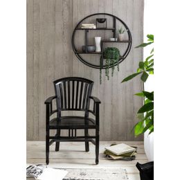 Wandregal Sit "Regal PANAMA &ndash; Industrial Regal aus Mango‑Holz & Altmetall", schwarz (natur, schwarz), B:75cm H:75cm T:20cm, Massivholz, Metall, Regale, Wandregal, Industrial‑Wandregal aus Mango‑Holz & Altmetall &ndash; vielseitig nutzbar