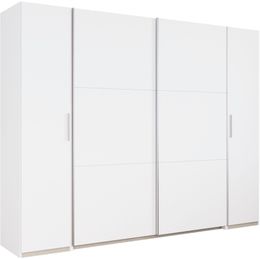 Schwebet&uuml;renschrank Rauch "Kleiderschrank Dreht&uuml;renschrank Schrank Garderobe KRONACH", wei&szlig; (alpinwei&szlig;, griffleisten alu), B:268cm H:210cm T:59cm, Holzwerkstoff, Schr&auml;nke, Schwebet&uuml;renschrank, mit Dreh- und Schwebet&uuml;ren und vielen Einlegeb&ouml;den MADE IN GERMANY
