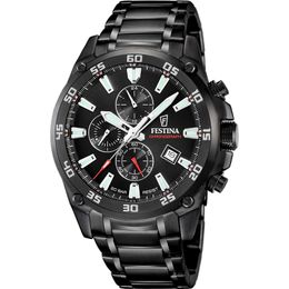 Chronograph Festina "Timeless Chronograph", schwarz, Armbanduhren, Herren, Chronograph, Quarzuhr, Armbanduhr, Herrenuhr, Edelstahlarmband, analog, Tag