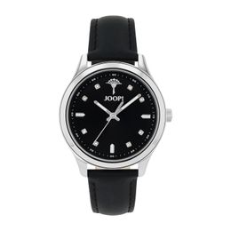 JOOP! Quarzuhr JOOP, schwarz, Armbanduhren, Damen, Quarzuhr, Armbanduhr, Damenuhr, Lederarmband, analog, Kristallsteine