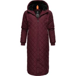 Steppmantel Ragwear "Niran", Damen, Gr. S (36), rot (weinrot), Au&szlig;enmaterial: 100% Polyester. Innenfutter: 100% Polyester. Wattierung: 100% Polyester, gerade ca. Mitte Wade, &Auml;rmel ohne &Auml;rmelschlitz Rippstrickb&uuml;ndchen, M&auml;ntel Steppmantel, stylischer, gesteppter Winterparka mit gef&uuml;tterter Kapuze