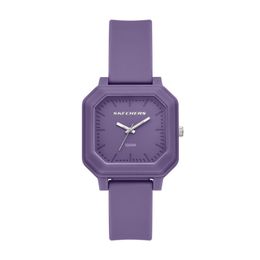 Quarzuhr Skechers "Rosencrans Square", lila, silberfarben, Armbanduhren, Herren, Quarzuhr, Armbanduhr, Damenuhr, Herrenuhr, Silikonarmband, analog