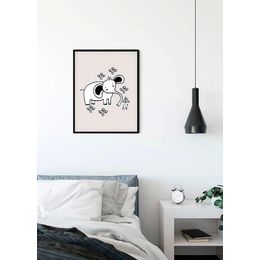 Bild Komar "Scribble Elephant", bunt (farbe bild(er): bunt), B:50cm H:70cm, Holz, Papier, Bilder, Bild, Wandbild zur Dekoration - ohne Rahmen
