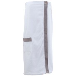 Sarong Carl Ross "80100" Gr. 80, wei&szlig; (wei&szlig;, platin), 80/140, Frottier, Hausm&auml;ntel, Sarong