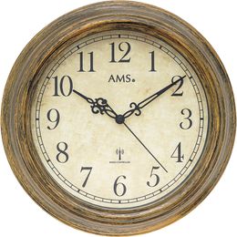 Funkwanduhr AMS, braun (bronzefarben), Wanduhren, &Oslash; 30cm, Quarzuhr,Wohnzimmer,Esszimmer,K&uuml;che,Arbeitszimmer,B&uuml;ro, Flur