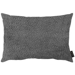 Dekokissen Apelt "Toulouse", dunkelgrau, unifarben, B:45cm H:10cm L:35cm, Chenille, Polyester, Dekokissen_Sitzkissen_Kissenh&uuml;llen, Chenille mit 3D Effekt