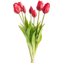 Kunstblume BOTANIC-HAUS "Tulpenb&uuml;ndel", rot, B:20cm H:47cm T:20cm &Oslash;:20cm, Kunststoff, Kunstpflanzen