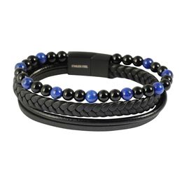Adelia&acute;s Armband ADELIA&acute;S "Herren Armband &ndash; Lederarmband aus Leder mit Sodalith 21 cm", schwarz, Armb&auml;nder, Herren, 21cm, Leder, Armband, Geschenkidee: zeitlos und vielseitig
