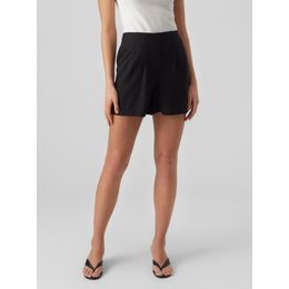 V&eacute;ro Moda Shorts VERO MODA "VMJESMILO HW SHORTS WVN NOOS", Damen, Gr. M (38), N-Gr, schwarz, Web, Obermaterial: 55% Viskose, 45% Leinen, unifarben, regular fit kurz, Hosen Shorts, Viskosemischung, regular fit, mit Leinen