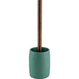 WC-Garnitur Kleine Wolke "Harper", petrol, B:9,8cm H:34,5cm L:9,8cm &Oslash;:9,8cm, Bambus, Polyresin (Kunststein), Reinigungsb&uuml;rsten