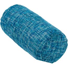 Dekokissen done. "Twist", blau (petrol, meliert), B:22cm H:10cm L:50cm, Polyester, Dekokissen_Sitzkissen_Kissenh&uuml;llen, Geflochtene Optik