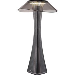 Globo LIGHTING LED Tischleuchte "AMBRA", schwarz, chrom, &Oslash; 15,1cm H: 29,3cm, 1 Stk., Leuchten, Tischlampe/Touchdimmer/Akku/Leuchtdauer ca. 6 Std, LED Tischleuchte