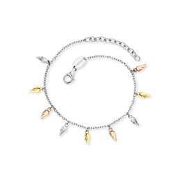 Armband Engelsrufer "Flying Wings Tricolor", rosa (silberfarben, gelbgoldfarben, ros&eacute;goldfarben), Armb&auml;nder, Damen, 20cm, Silber 925 (Sterlingsilber), Armband