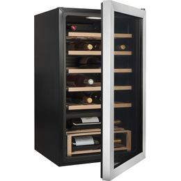 Hanseatic Weink&uuml;hlschrank "HWC24FCBH-2", Energieeffizienz: F (A-G), silber (edelstahl), B:47cm H:83cm T:47cm, Weink&uuml;hlschr&auml;nke, inkl. 3 Jahre Herstellergarantie