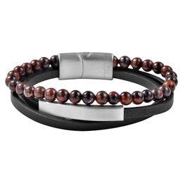 Adelia&acute;s Armband ADELIA&acute;S "Unisex Armband &ndash; Lederarmband aus Leder mit Tigerauge 19 cm", schwarz, Armb&auml;nder, Damen, 19cm, Leder, Armband, Zum Verschenken &ndash; passend f&uuml;r viele Anl&auml;sse