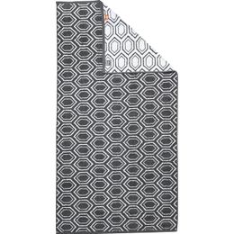 Duschtuch done. "Daily Shapes Ethno", grau (anthrazit, wei&szlig;), B:70cm L:140cm, Jacquard-Walkfrottier, Obermaterial: 100% Baumwolle, Handt&uuml;cher, Jacquardgewebe, modernes Muster