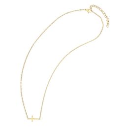 Adelia&acute;s Kette ohne Anh&auml;nger ADELIA&acute;S "Damen Halskette mit Anh&auml;nger &ndash; Kreuz aus Edelstahl", gold, Halsketten, Damen, 42cm, Edelstahl, Ideal zum Verschenken &ndash; schlicht und stilvoll