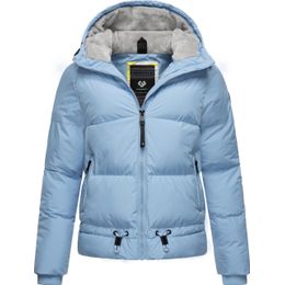 Steppjacke Ragwear "Briony", Damen, Gr. XL (42), blau (cloud), Obermaterial: 100% Polyester. Innenfutter: 100% Polyester. Wattierung: 100% Polyester, normal h&uuml;ftbedeckend, hoch geschlossener Ausschnitt, &Auml;rmel ohne &Auml;rmelschlitz Rippstrickb&uuml;ndchen, Jacken Steppjacke, Wasserdichte Damen Winterjacke mit Kapuze