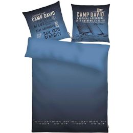 Wendebettw&auml;sche CAMP DAVID "Atlantic Blue", blau, B/L: 135cm x 200cm, 1 Stk., 1 Stk., Renforc&eacute;, B/L: 80cm x 80cm, 2, Renforc&eacute;, Obermaterial: 100% Baumwolle, Bettw&auml;sche, Wendebettw&auml;sche, gewebtes Label