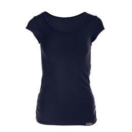 T-Shirt WINSHAPE "WTR4", Damen, Gr. S, blau (night blau), 90% Baumwolle, 10% Elasthan, Rundhals, Shirts T-Shirt, kurzarm