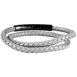 Adelia&acute;s Wickelarmband ADELIA&acute;S "Herren Armband &ndash; Wickelarmband aus Leder 43 cm", grau, Armb&auml;nder, Herren, 43cm, Leder, Wickelarmband, Sch&ouml;ne Geschenkidee zum Geburtstag