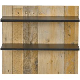Ablageregal Home Affaire "SHERWOOD", braun (old style hell dekor), B:60cm H:54cm T:22cm, Holzwerkstoff, Regale, in modernem Holz Dekor, Breite 60 cm