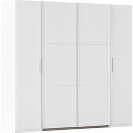 Schwebet&uuml;renschrank Rauch "Kleiderschrank Dreht&uuml;renschrank Schrank Garderobe KRONACH", wei&szlig; (alpinwei&szlig;, griffleisten alu), B:225cm H:210cm T:59cm, Holzwerkstoff, Schr&auml;nke, Schwebet&uuml;renschrank, mit Dreh- und Schwebet&uuml;ren und vielen Einlegeb&ouml;den MADE IN GERMANY