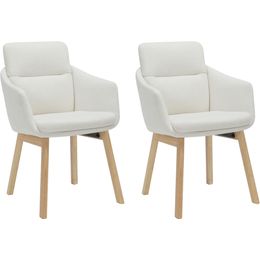 Esszimmerstuhl OTTO HOME "Hadelin", creme, B:59cm H:85cm T:61cm, Webstoff 100% Polyester, St&uuml;hle, Esszimmerstuhl, pflegeleichter Webstoff, massives Echtholzgestell, Sitzh&ouml;he ca. 50 cm