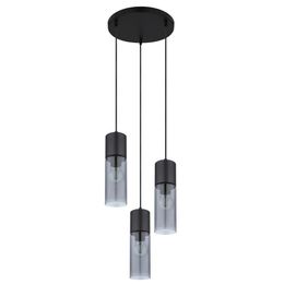 Globo LIGHTING Pendelleuchte "ANNIKA", schwarz (schwarz matt), 1 Stk., Leuchten, H&ouml;he k&uuml;rzbar, Glas, Essbereich, Wohnzimmer, Pendelleuchte
