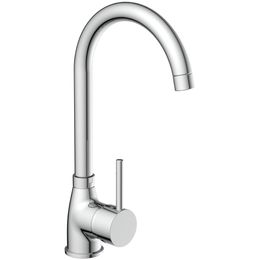 K&uuml;chenarmatur Welltime "Dublin", grau (chromfarben), H:34,4cm T:22cm &Oslash;:5cm, Messing, Armaturen, Sp&uuml;lenarmatur, K&uuml;chenarmatur mit hohem Auslauf, Hochdruckarmatur