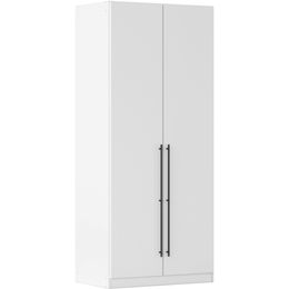 Kleiderschrank Rauch "Dreht&uuml;renschrank Schrank Garderobe W&auml;scheschrank Schlafzimmer AVOLA", wei&szlig; (alpinwei&szlig;), B:91cm H:210cm T:54cm, Holzwerkstoff, Schr&auml;nke, Kleiderschrank, mit hochwertigen Stangengriffen in Schwarz aus Metall MADE IN GERMANY, Topseller