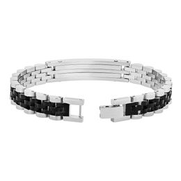 Adelia&acute;s Gliederarmband ADELIA&acute;S "Unisex Armband &ndash; Gliederarmband aus Edelstahl 21 cm", schwarz, Armb&auml;nder, Damen, 21cm, Edelstahl, Gliederarmband, Ideal als Geschenk f&uuml;r besondere Anl&auml;sse