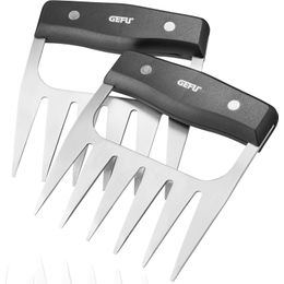 Fleischgabel Gefu "BBQ", silber (silberfarben, schwarz), B:10,5cm, Edelstahl, Kunststoff, Fleischgabeln, ergonomisch geformte Griffe f&uuml;r einen perfekten Halt, 2-teilig