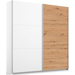 Schwebet&uuml;renschrank Rauch "AURELIO Kleiderschrank Garderobe", wei&szlig; (alpinwei&szlig;, eiche artisan), B:175cm H:210cm T:59cm, Holzwerkstoff, Schr&auml;nke, Schwebet&uuml;renschrank, 3 verschiedene Ausstattungsvarianten Griffe aus Metall MADE IN GERMANY