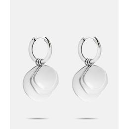 Paar Creolen Liebeskind Berlin "Schmuck Geschenk Edelstahl Ohrringe The Organic Treasure", silber (silberfarben), Ohrringe, Damen, 14mm, Edelstahl, Einh&auml;nger abnehmbar
