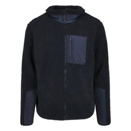Winterjacke Urban Classics "Urban Classics Herren Sherpa Jacket", Herren, Gr. M, schwarz (midnightnavy), 100% Polyester, mehrfarbig, normal, amerikanischer Ausschnitt, Jacken Winterjacke