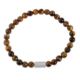 Adelia&acute;s Gliederarmband ADELIA&acute;S "Herren Armband &ndash; Kugelarmband aus Edelstahl mit Tigerauge 21 cm", braun, Armb&auml;nder, Herren, 21cm, Edelstahl, Gliederarmband, Perfekt zum Verschenken an besondere Menschen