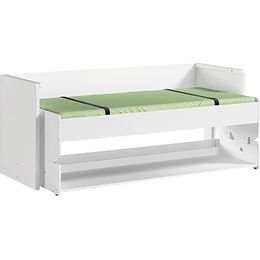 Einzelbett Vipack "Denver 90/200, die 2 in 1 L&ouml;sung f&uuml;r das Kinderzimmer, viel Funktion", wei&szlig;, B:101cm H:148cm L:229cm, Betten, mit gro&szlig;er Schreibplatte, ideal f&uuml;r kleine R&auml;ume