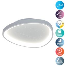 N&auml;ve N&Auml;VE LED Deckenleuchte "Argesa", wei&szlig;, 1, &Oslash; 60,5cm H: 7,1cm, 1 Stk., Leuchten, CCT, Meteor-Licht, Memory, Nachtlicht, Timer, Fernbedienung, wei&szlig;, LED Deckenleuchte