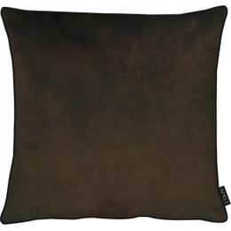 Dekokissen Apelt "Ruby" Gr. 1, braun (dunkelbraun, unifarben), B:46cm H:1cm L:46cm, Polyester, Dekokissen_Sitzkissen_Kissenh&uuml;llen, Kissenh&uuml;lle ohne F&uuml;llung, 1 St&uuml;ck