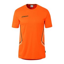 Trainingsshirt Uhlsport "Trainings-T-Shirt Equipe 29 Kids", M&auml;dchen, Gr. 116, orange (fluo orange, wei&szlig;, schwarz), Obermaterial: 100% Polyester Pol. recyc.., Shirts