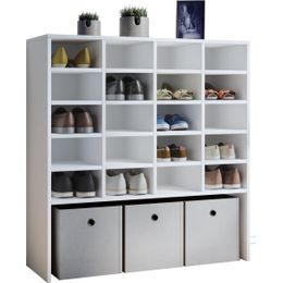 Schuhregal Vcm "Holz Regal Schuhschrank Schuhregal Hinsol XL", wei&szlig;, B:92cm T:33cm, Regale, Schuhregal