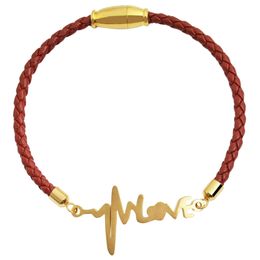 Adelia&acute;s Armreif ADELIA&acute;S "Damen Armband &ndash; Armreif aus Leder 17 cm", gold, Armb&auml;nder, Damen, 17cm, Leder, Armreif, Perfekt als Geschenk f&uuml;r besondere Menschen